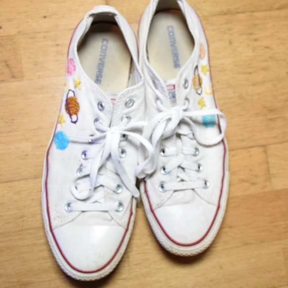 Converse | Shoes | Custom White Converse | Poshmark